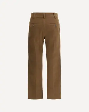 Brunello Cucinelli High-waisted Stretch Cotton Moleskin Cigarette Trousers