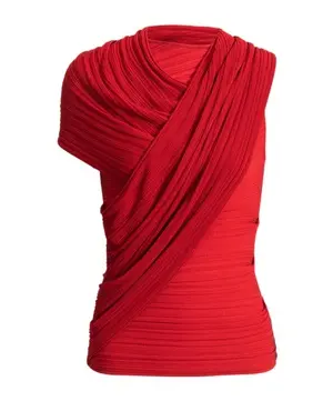 Balmain Sleeveless Asymmetrical Viscose Top