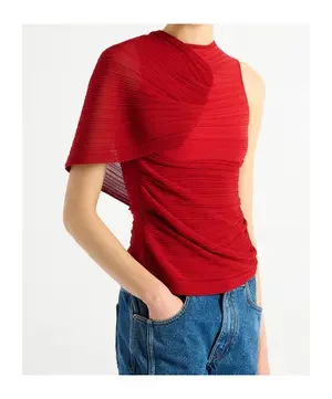 Balmain Sleeveless Asymmetrical Viscose Top