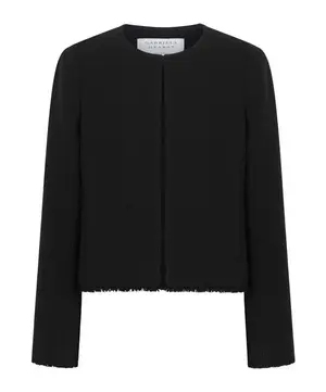 Gabriela Hearst Normand Frayed Wool And Cashmere-blend Jacket - Black