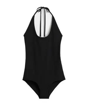 TOTEME Halterneck Tie-fastening Swimsuit - Black
