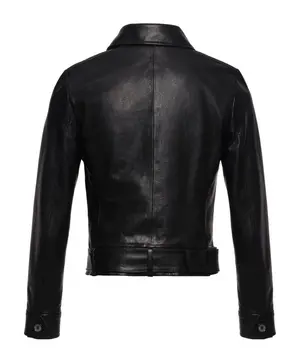 Magda Butrym Fitted Leather Jacket With Waist Belt