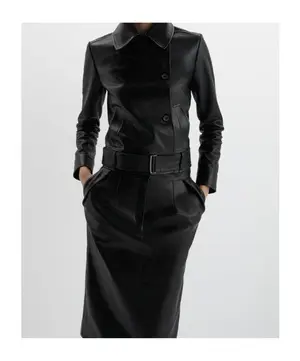 Magda Butrym Fitted Leather Jacket With Waist Belt