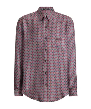 Balmain Printed Silk Shirt - Red