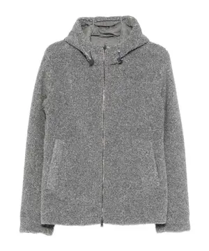 Herno Hooded Bouclé-effect Coat