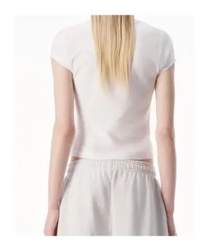 Alexander Wang Crystal Gradient Logo Fitted Tee