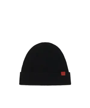 Kiton Logo-patch Ribbed Beanie Hat - Black