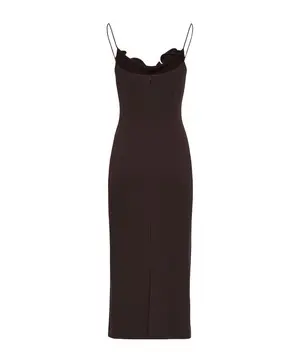 Magda Butrym Floral Applique Strap Midi Dress - Brown