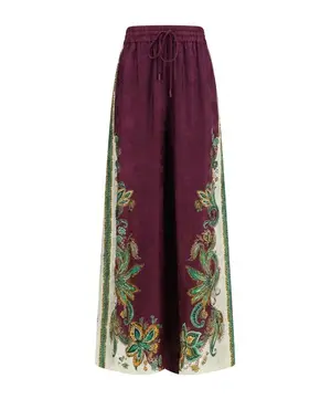 ALEMAIS Ruthie Paisley-print Trousers - Red