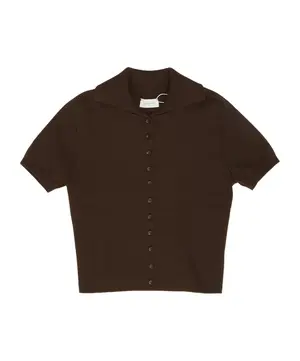 Magda Butrym Short-sleeved Knitted Cardigan - Black