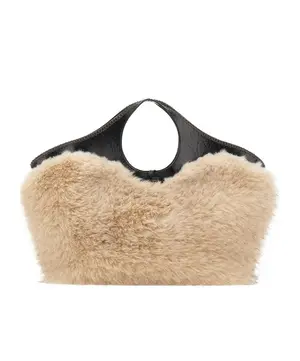 GIANNI CHIARINI Faux-fur Tote Bag - Nude