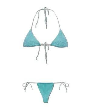 Oseree Lurex Triangle Bikini Set - Blue
