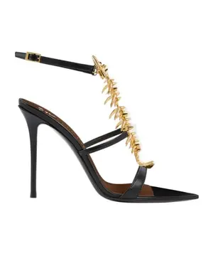 GIUSEPPE ZANOTTI Pointed-toe High-heeled Sandals - Black