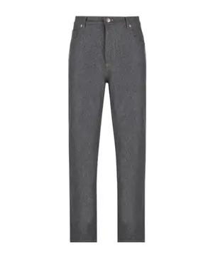 Brunello Cucinelli Logo Patch Straight-leg Jeans - Black