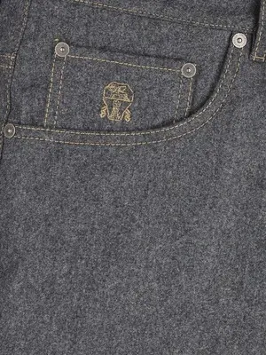 Brunello Cucinelli Logo Patch Straight-leg Jeans
