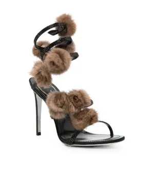 Rene Caovilla Pom-pom High-heeled Sandals