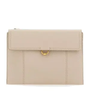 GIANNI CHIARINI Vicky Pebbled Leather Clutch Bag - Nude