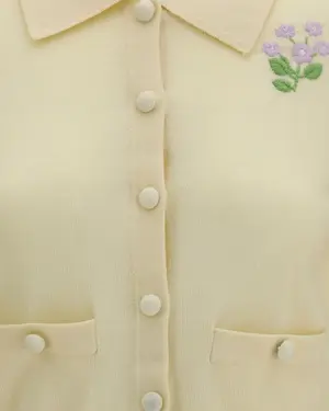 SELF-PORTRAIT Floral Embroidered Collar Cardigan