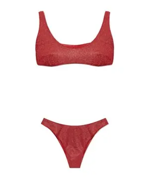 Oseree Wide-strap Bikini Two-piece Set - Red