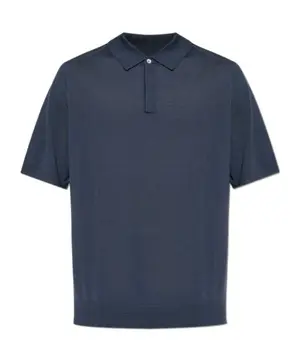 Paul Smith Short-sleeved Knit Polo Shirt - Blue
