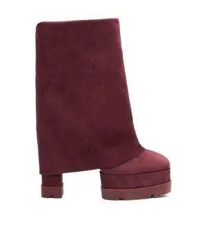 Casadei Nancy Fold-over Platform Boots - Red
