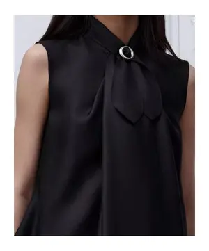 Dior Sleeveless Flared Dress With Tied Collar