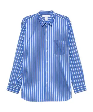 Comme Des Garçons Striped Cotton Shirt - Blue