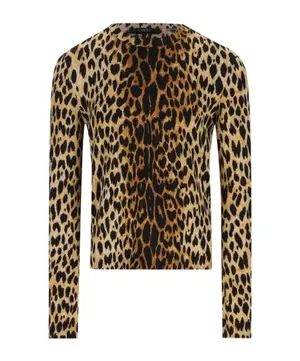 Gucci Long-sleeved Knitwear With All-over Leopard Print