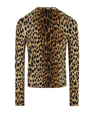 Gucci Long-sleeved Knitwear With All-over Leopard Print