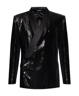 Dolce & Gabbana Single-breasted Sequin Blazer - Black