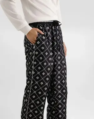 Dolce & Gabbana Geometric-pattern Drawstring Trousers