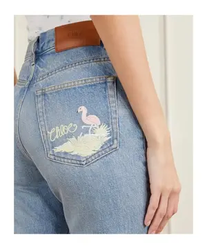 Chloé Flamingo Embroidered Jeans