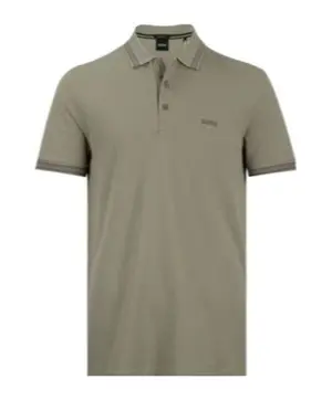 Hugo Boss Logo Embroidered Short-sleeved Polo Shirt - Gray