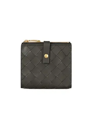 Bottega Veneta Intrecciato Woven Buckle Wallet