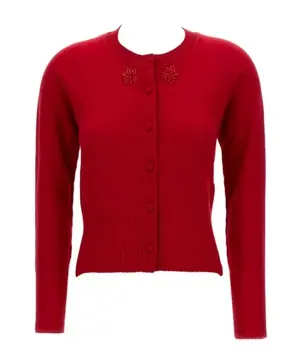 Simone Rocha Embellished Cardigan - Red