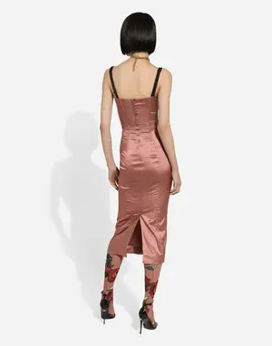 Dolce & Gabbana Satin Corset Midi Dress