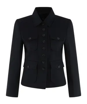 NILI LOTAN Buttoned Utility Jacket - Black