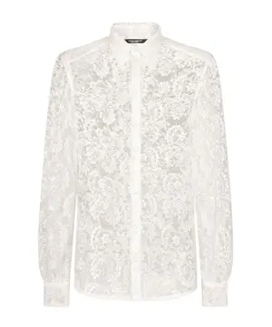 Dolce & Gabbana Sheer-coverage Lace Shirt - White