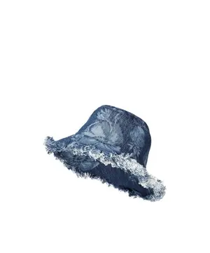 Fendi Fringed-edge Denim Bucket Hat - Blue