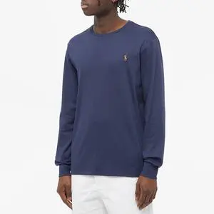 Polo Ralph Lauren Logo Embroidered Long-sleeved Top - Blue