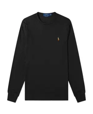 Polo Ralph Lauren Logo Embroidered Long-sleeved Top - Black