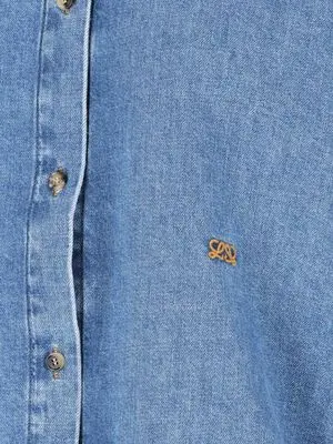 Loewe Relaxed Fit Embroidered Denim Shirt - Light Blue