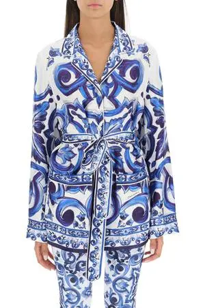Dolce & Gabbana Majolica Print Silk Shirt