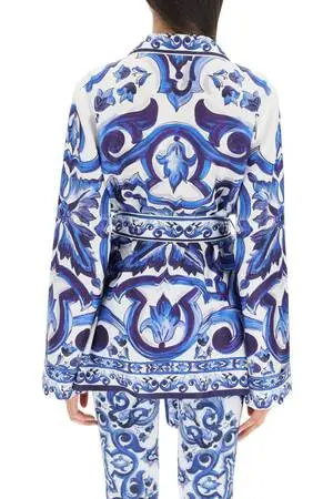 Dolce & Gabbana Majolica Print Silk Shirt
