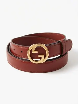 Gucci Blondie Interlocking-g Belt - Ruby Red