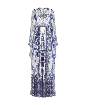 Dolce & Gabbana Majolica-print Floor Length Dress - Multicolor