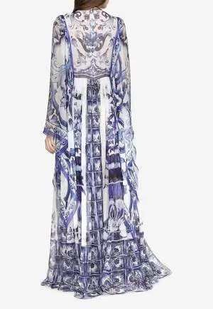 Dolce & Gabbana Majolica Print Floor Length Gown - Multicolor
