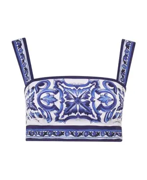 Dolce & Gabbana Majolica-print Square Neck Top
