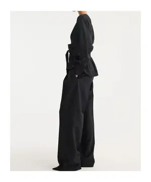 RÓHE Crew Neck Pleated Blouse