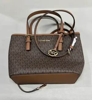 Michael Kors Jet Set Travel Logo Satchel Bag - Black